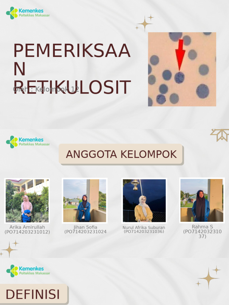 Pemeriksaan Retikulosit_klp 12 Hematologi d4a Tk.2 | PDF