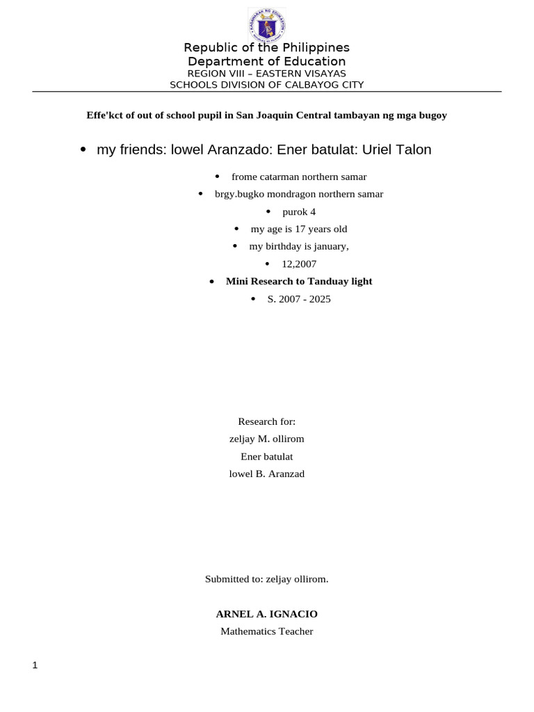 SCT MINI RESEARCH | PDF | Questionnaire | Plagiarism