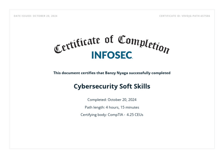 Cybersecurity Soft Skills | PDF