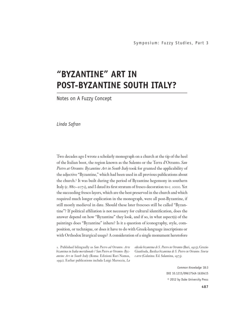 Byzantine Art in Post Byzantine South I | PDF | Byzantine Empire