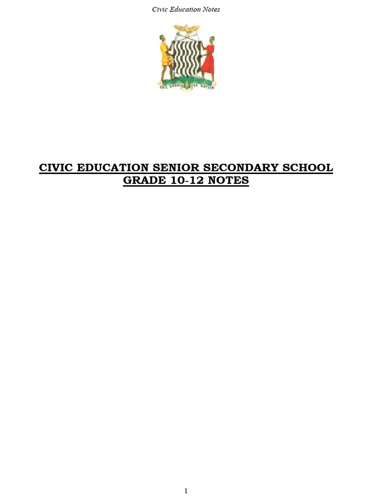 Civic Education Notes for Grades 10-12 | PDF | Elections | Naturalization