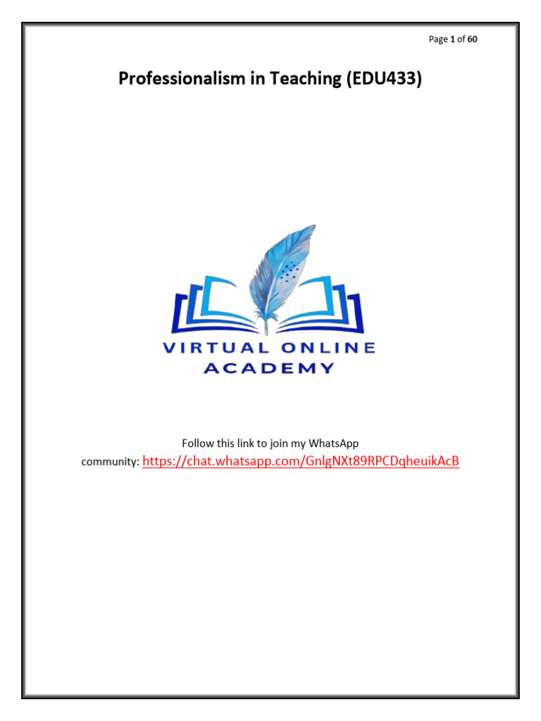 EDU433 Short Handouts (Updated) by WANIA HAREEM | PDF | Teachers | Profession