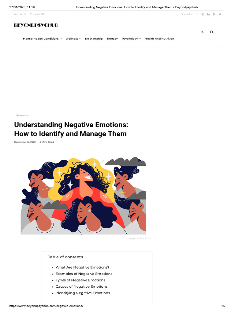 Identify and Manage Negative Emotions | PDF | Emotions | Experience