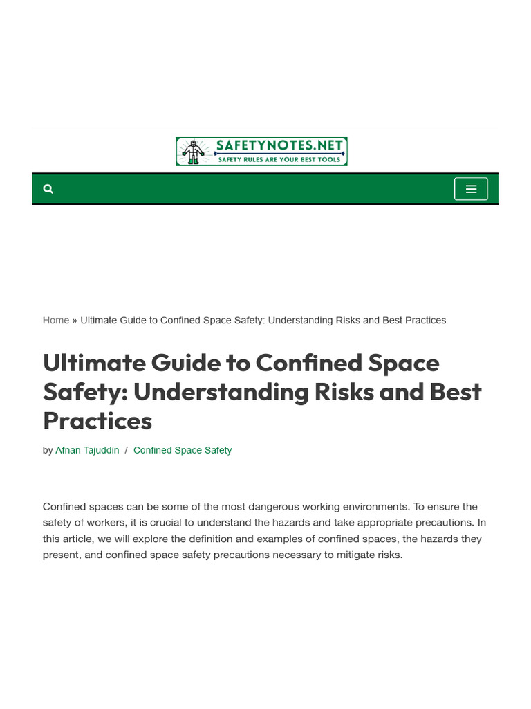 Ultimate Guide To Confined Space Safety - Understanding Risks and Best ...