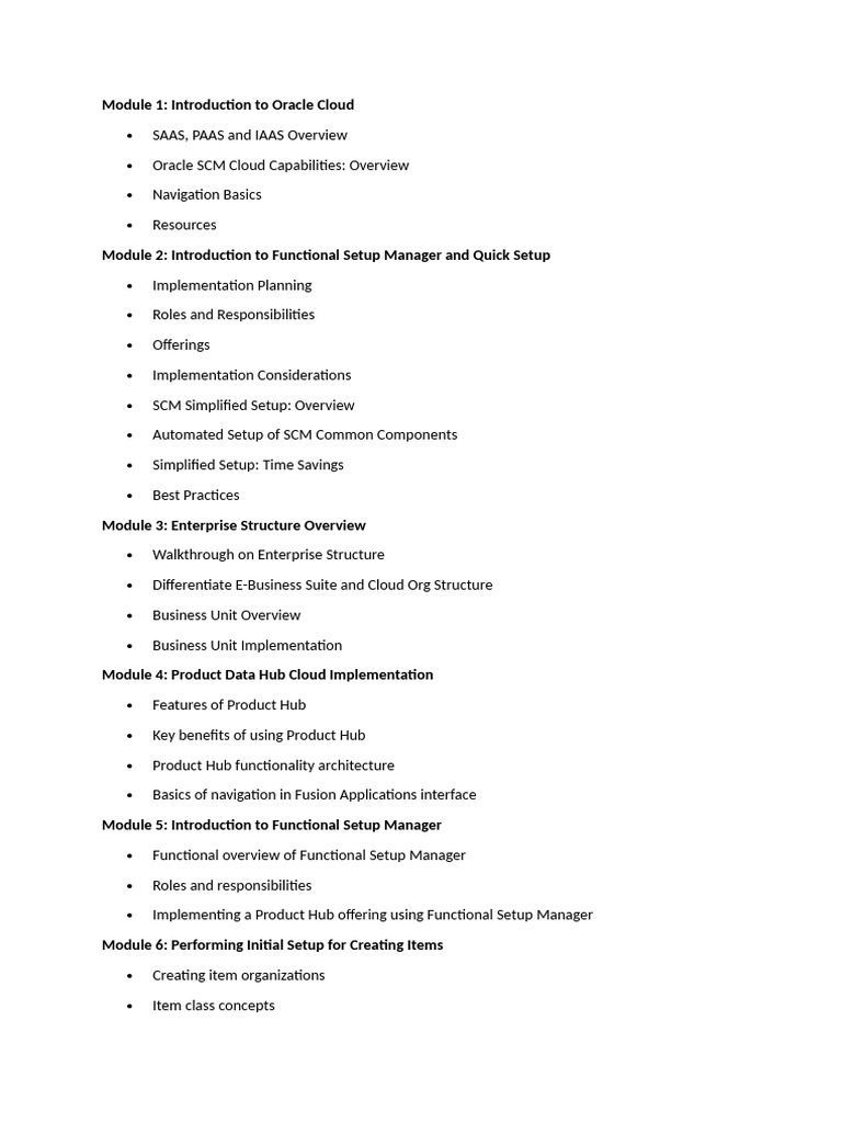 Syllabus of Oracle Fusion SCM Training | PDF | Procurement | Cloud ...