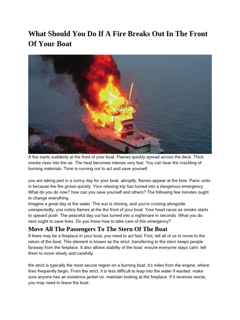 Fire Response Guide for Boats | PDF | Fires | Fireplace