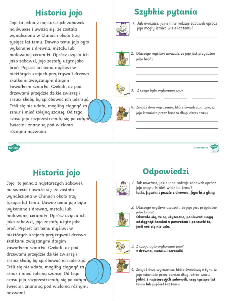 Karta Pracy - Historia Jojo | PDF