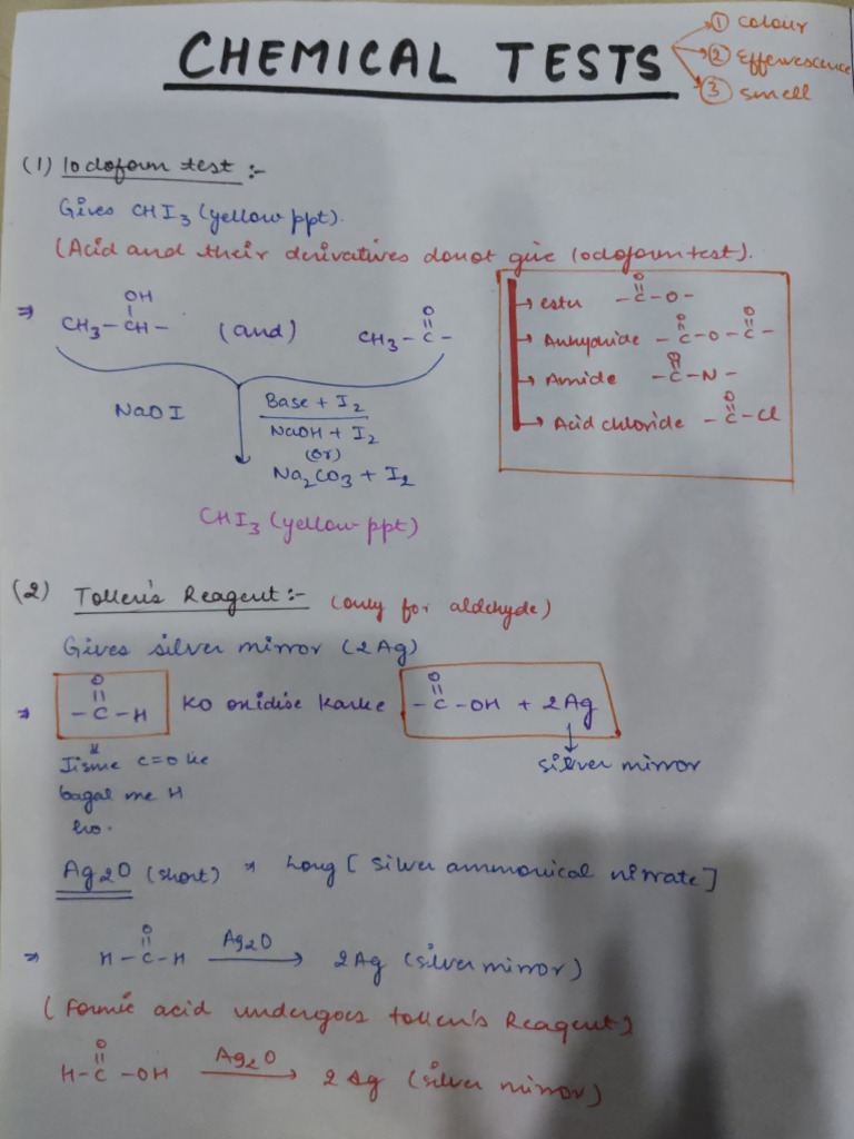 Chemical Tests for Color Reactions | PDF