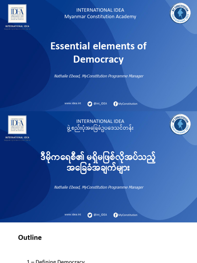 1.1 The Essential Elements of Democracy - MM | PDF