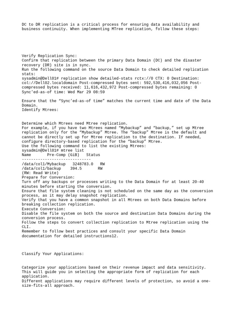 Dc To Dr Replication Pdf Replication Computing Disaster Recovery
