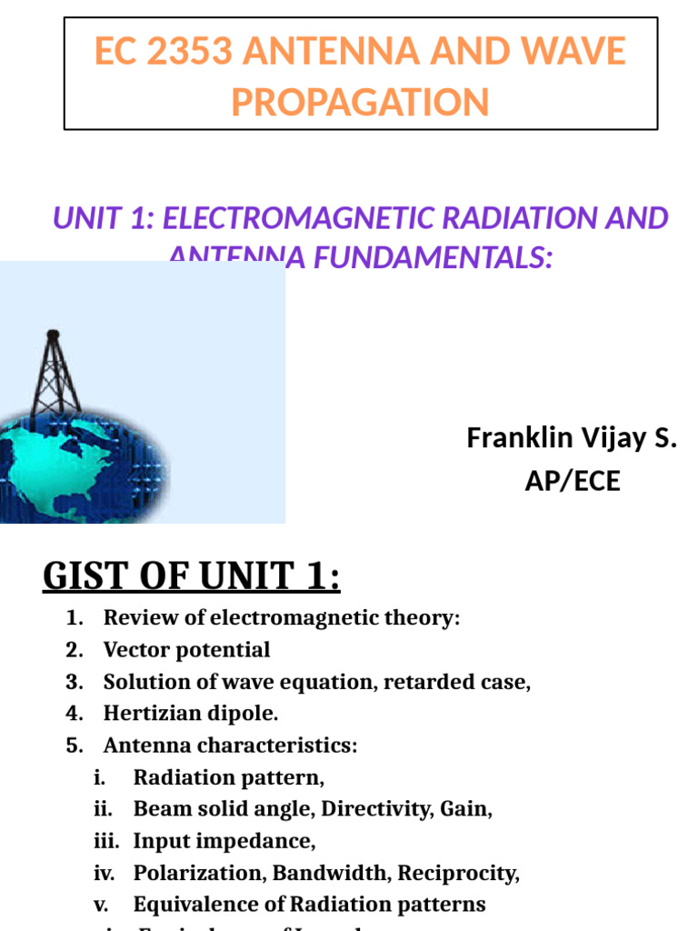 Unit 1 AWP New | PDF | Antenna (Radio) | Electromagnetic Radiation