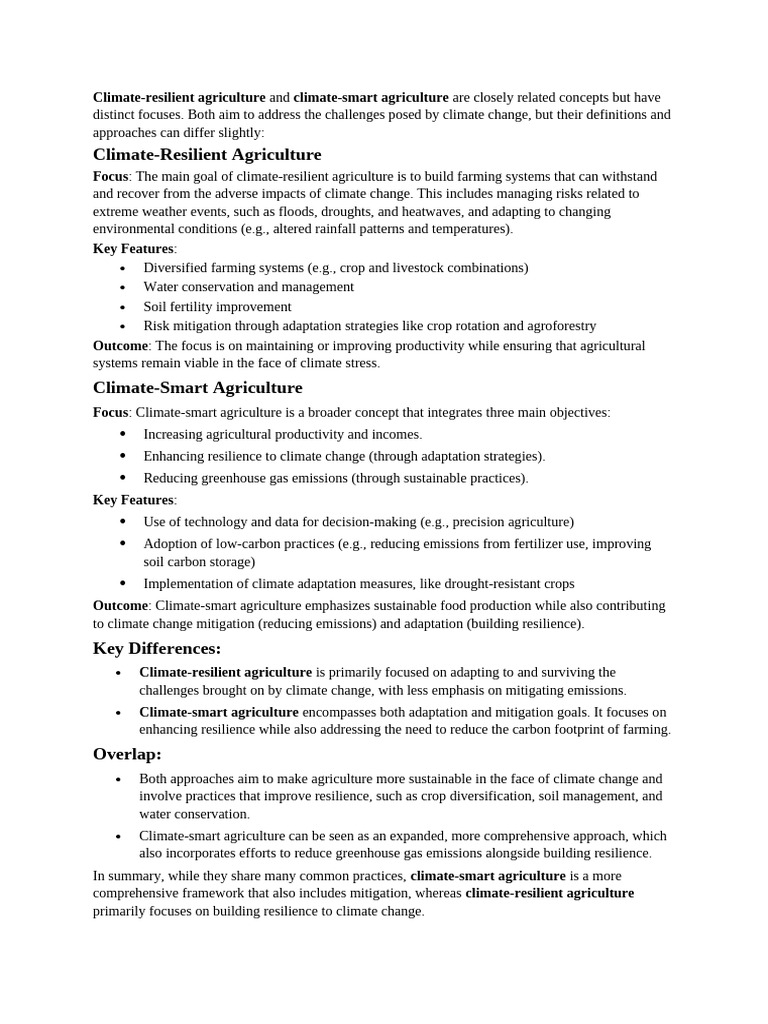Csa-Cra V01 | PDF | Climate Resilience | Agriculture