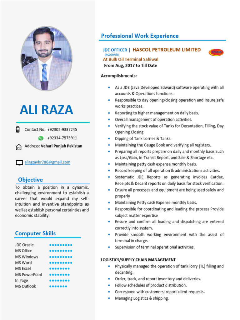 Ali Raza CV Linked in | PDF | Logistics | Business