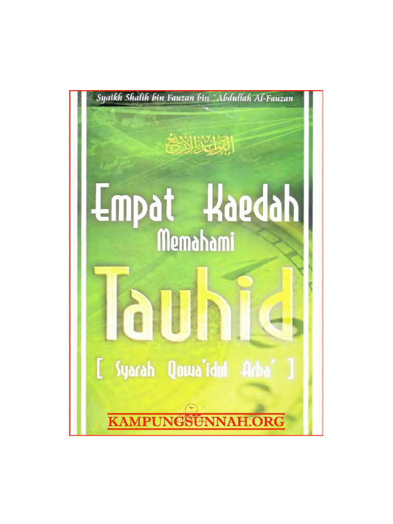 Empat Kaedah Memahami Tauhid - Syaikh Shalih Bin Fauzan Bin Abdullah Al ...
