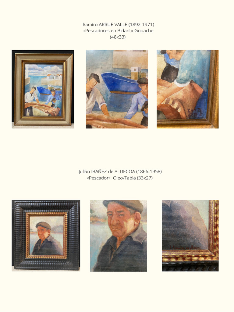 Ramiro ARRUE VALLE (1892-1971) Pescadores en Bidart Gouache (48x33) | PDF