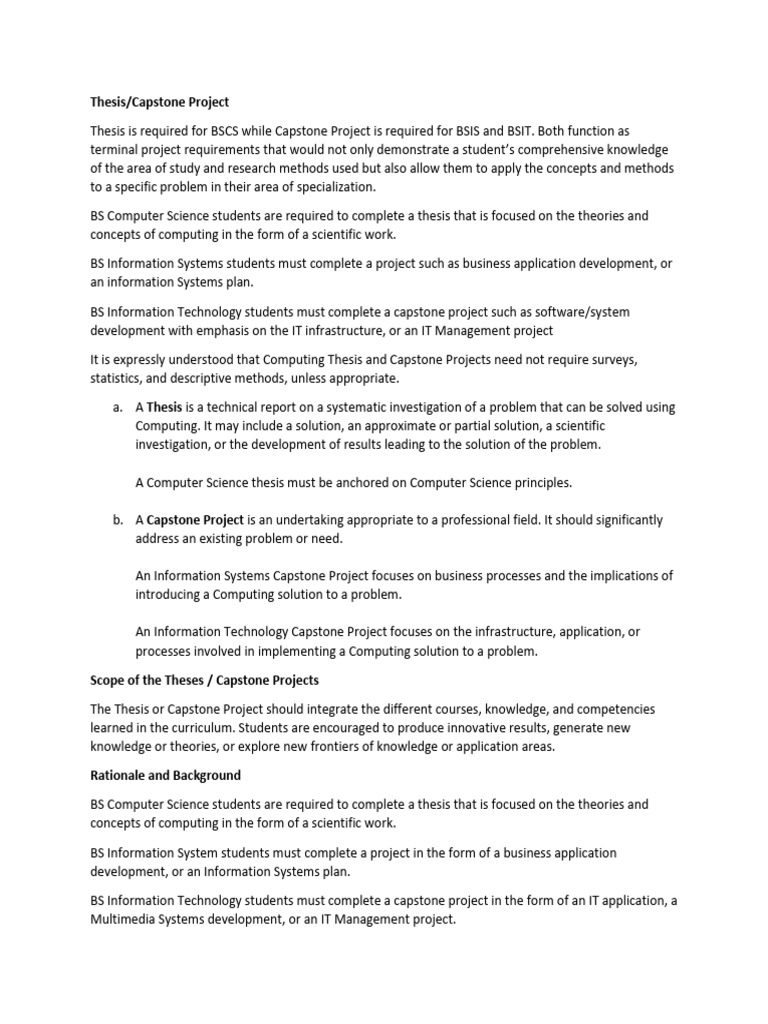 Thesis and Capstone Guideline | PDF | Information | Computing