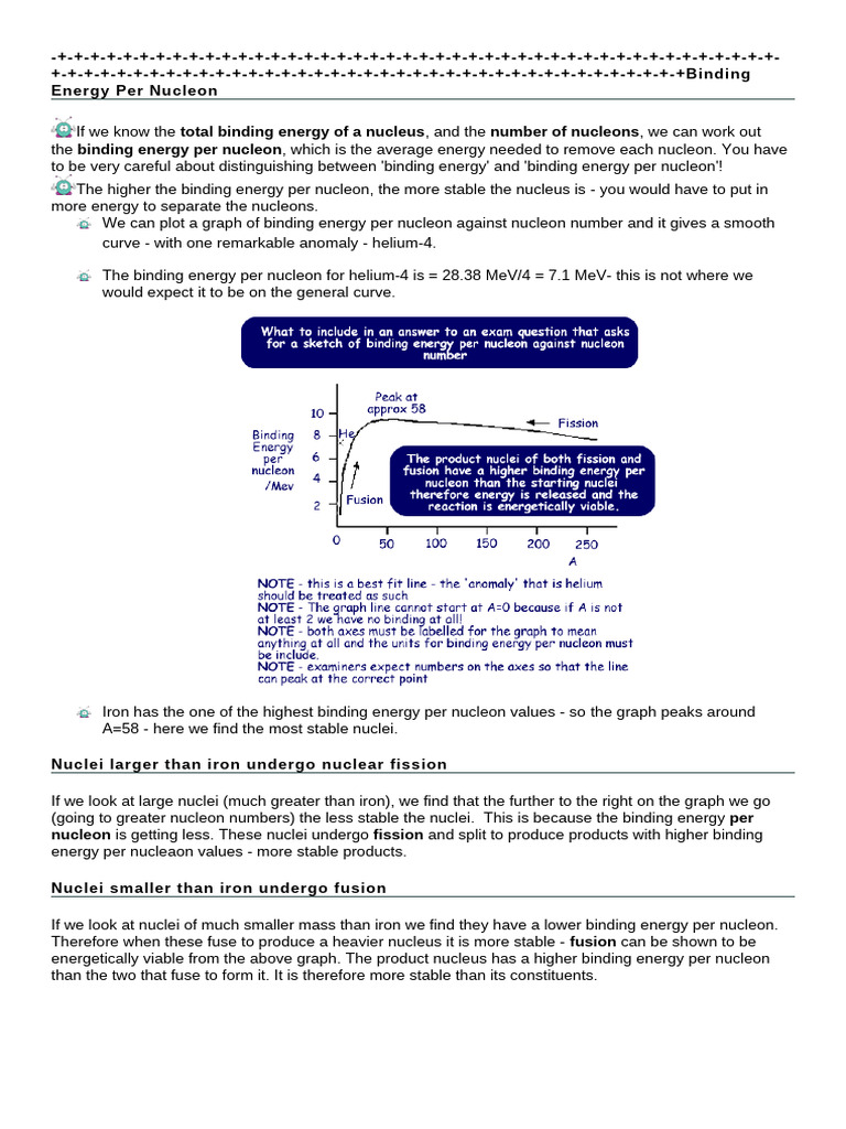 Nuclear Stability Graph - Binding Energy Per Nucleon | PDF | Nuclear Fusion | Atomic Nucleus