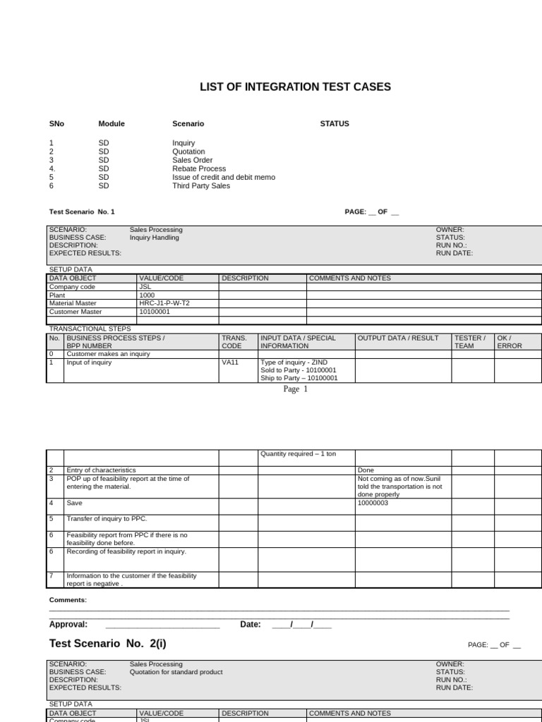 Integration SD Test Script | PDF | Receipt | Invoice
