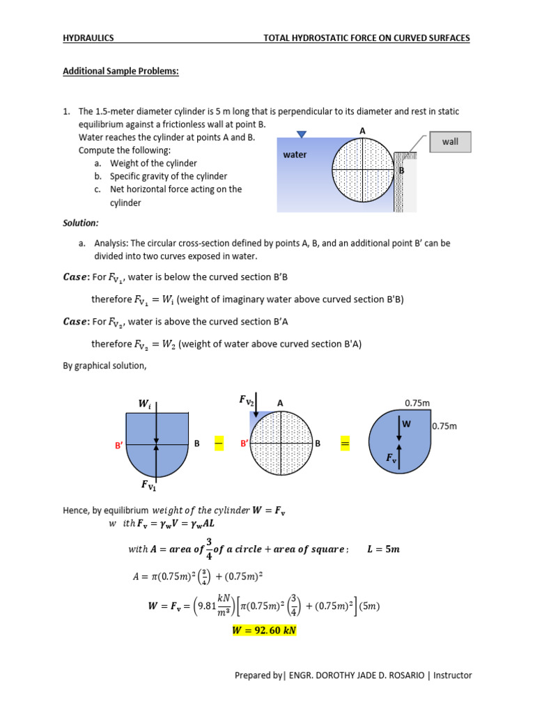 THF - Curve Sample Problem 2 and 3 | PDF | Force | Continuum Mechanics