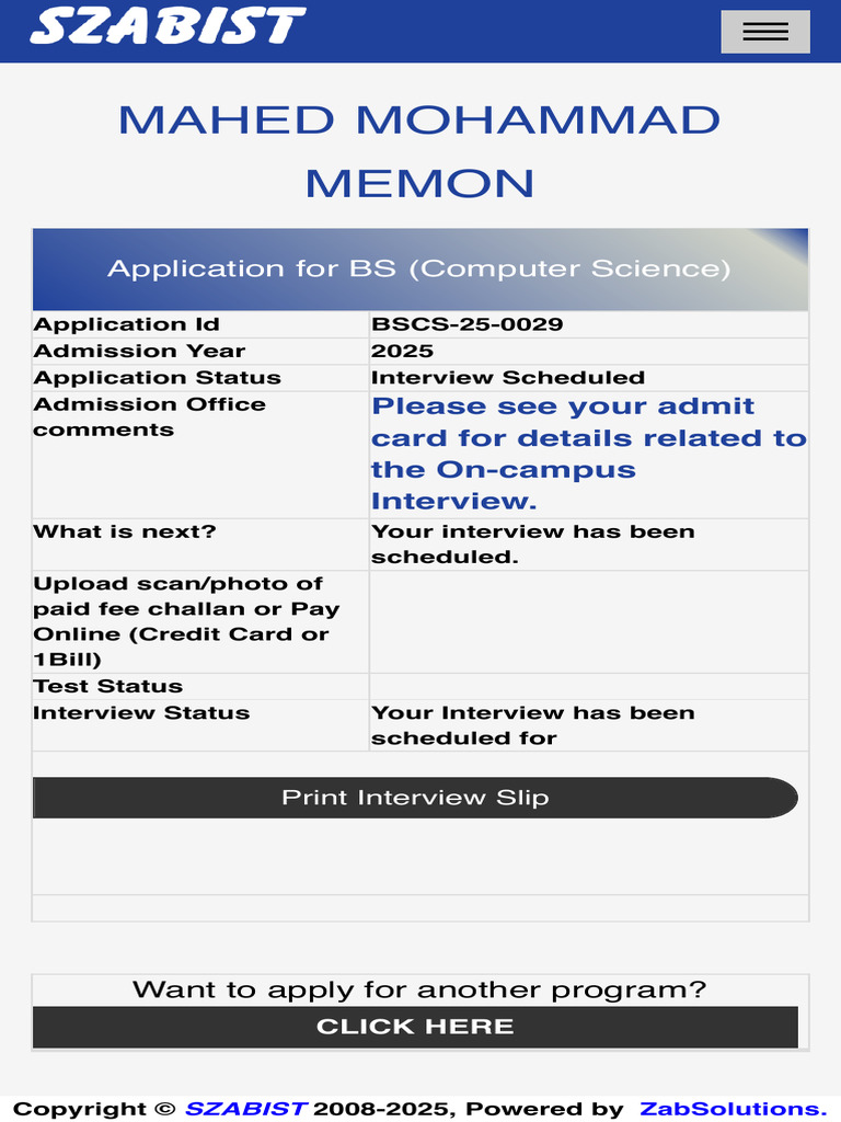 BSCS 2025 Interview Details | PDF