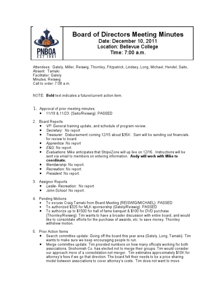 BOD Meeting Minutes 12.10.11.redacted | PDF | Mergers And Acquisitions ...