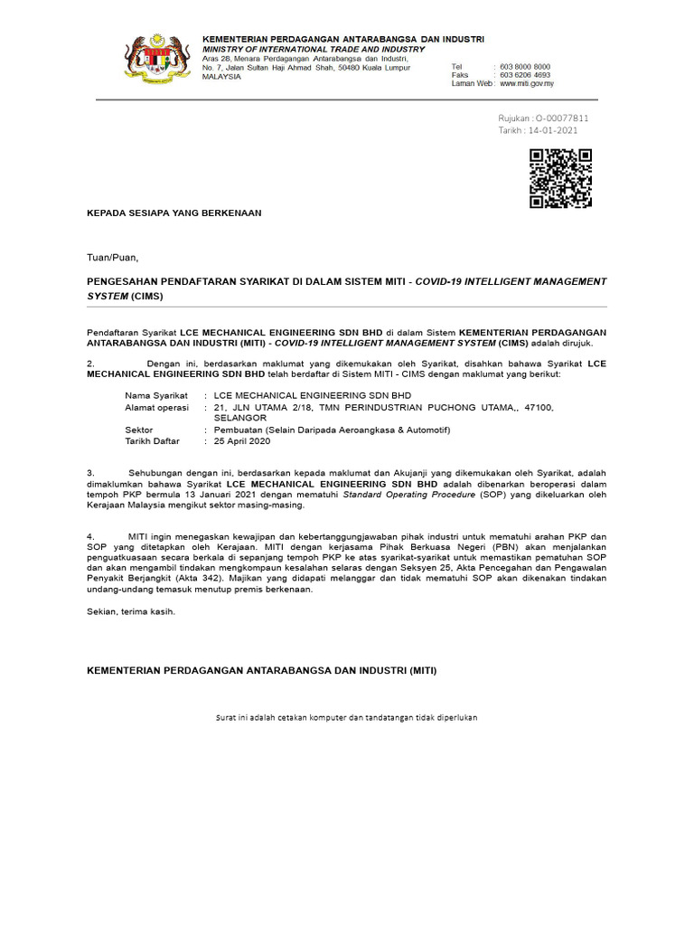 CIMS LCE 14012021 | PDF