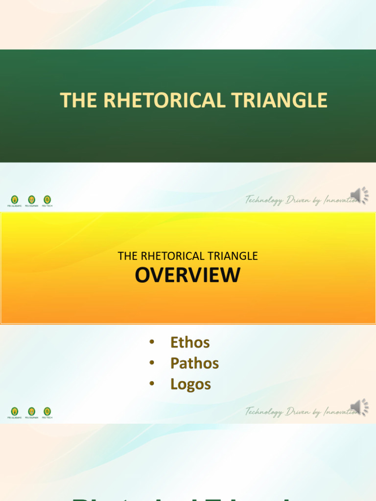 [M4S2-POWERPOINT] the Rhetorical Triangle | PDF | Logos | Rhetoric