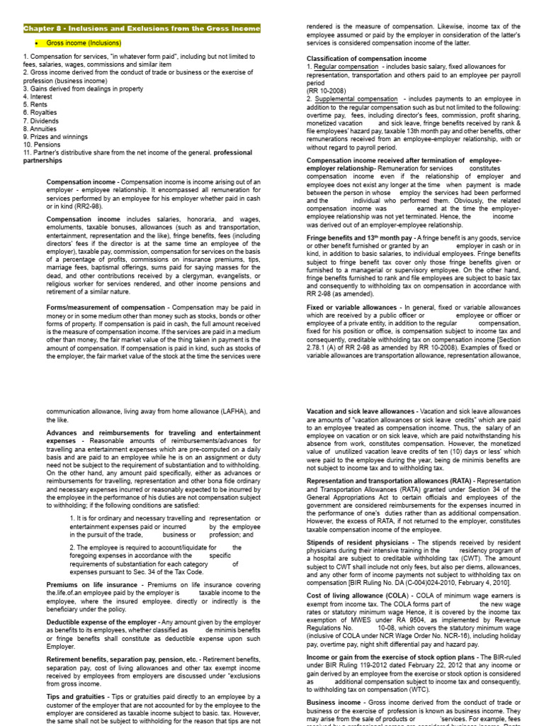 Chapter 8 - TAX | PDF | Cost Of Living | Lease