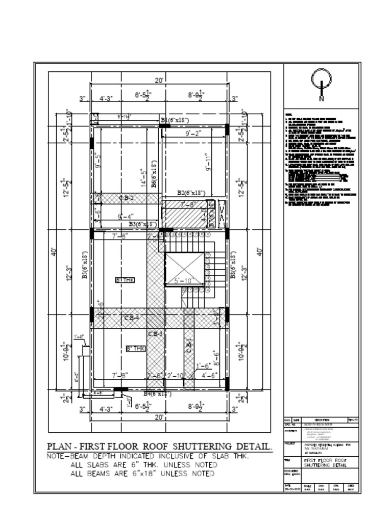 First Floor Roof Shuttering Plan | PDF