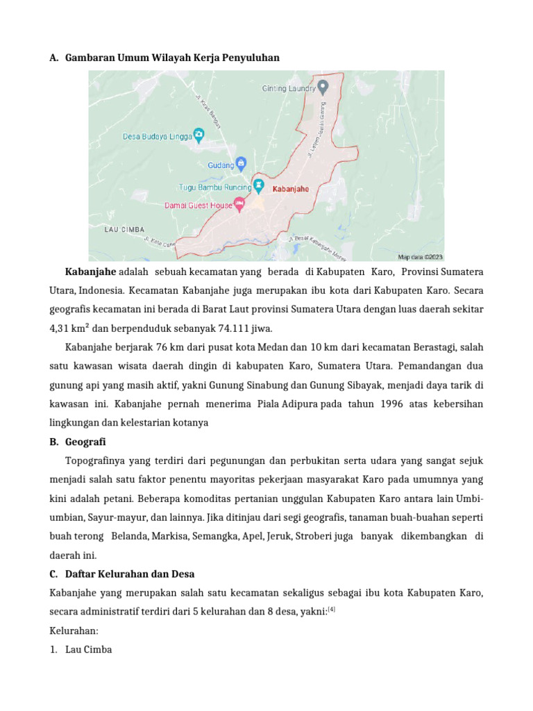 Gambaran Umum Wilayah Kerja Penyuluhan | PDF
