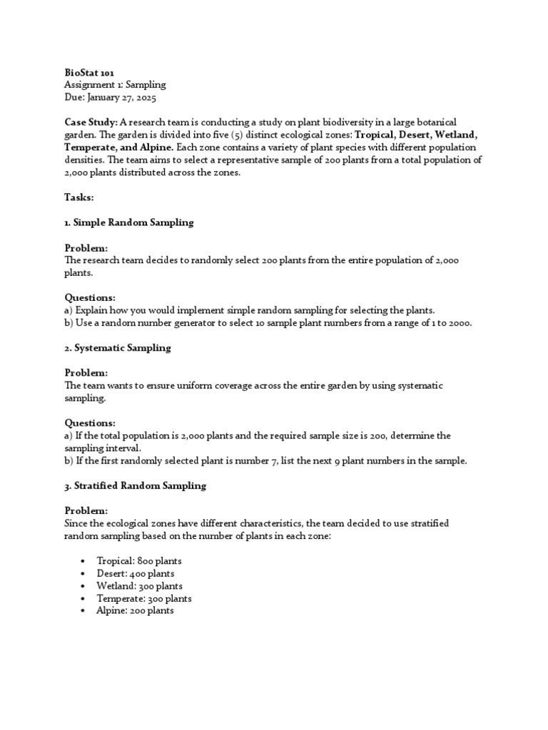 BioStat 101 A1 | PDF