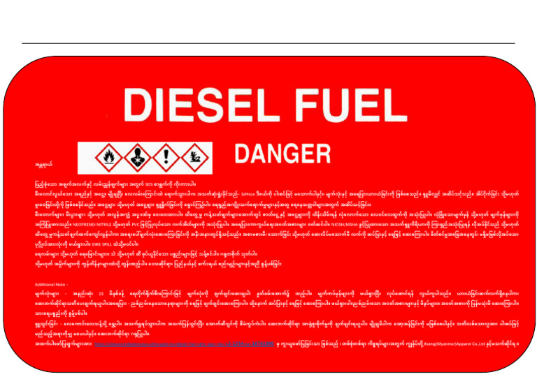 Diesel Safety Lable Sgin | PDF