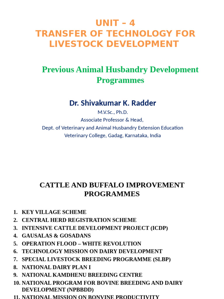 Livestock Tech Transfer Programs | PDF | Cattle | Dairy Cattle