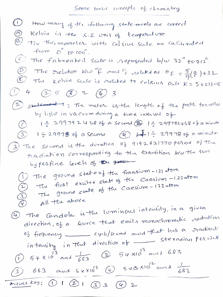 XI Chemistry Tables Based Questions | PDF | Chemical Elements | Atoms