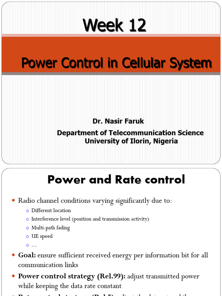 Week 12 - UMTS Power Control | PDF | Information And Communications Technology ...
