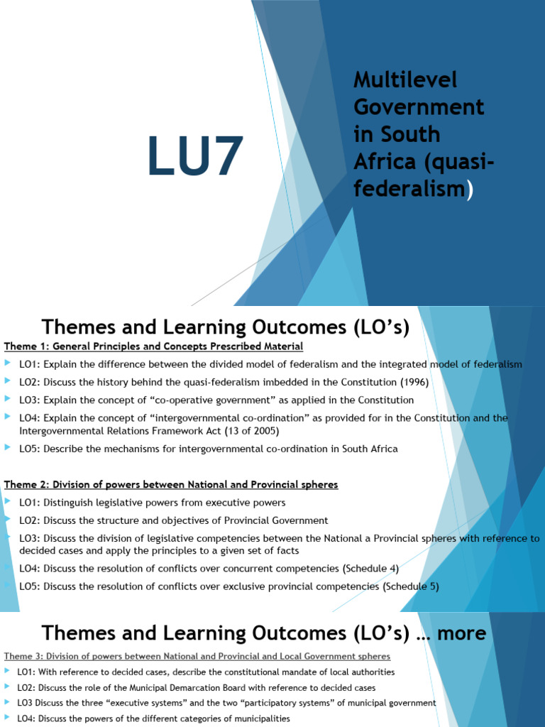 COLA6211 - Slides - LU7.Pptx | PDF | Taxes | Federalism
