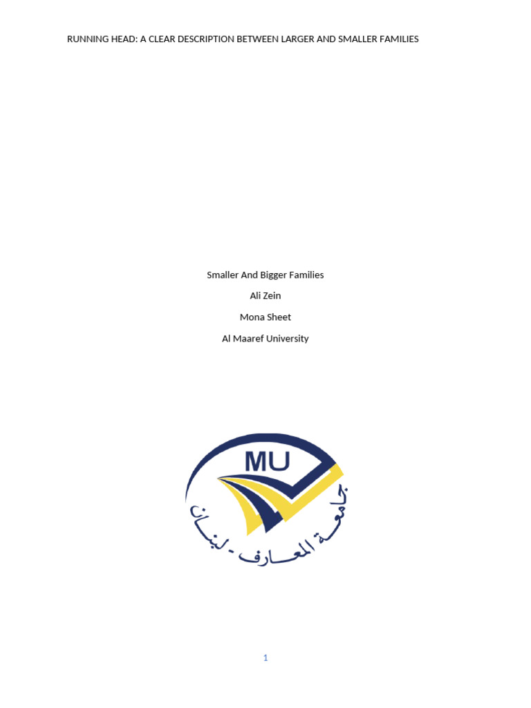 Smaller and Bigger Families | PDF
