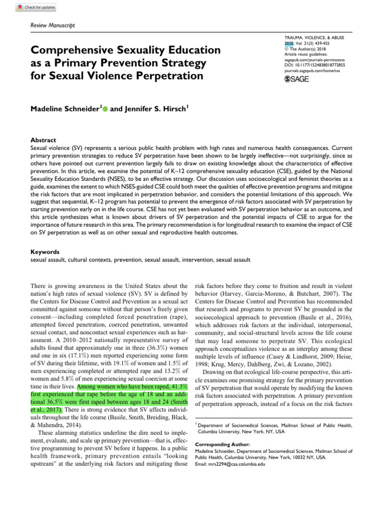 sex ed and csa prevention | PDF | Violence | Gender Studies