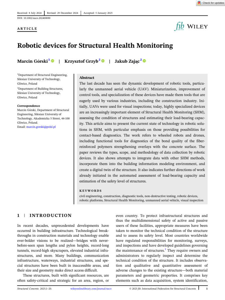 Gorski 2025 Robotic Devices For Structural Heal | PDF | Unmanned Aerial ...