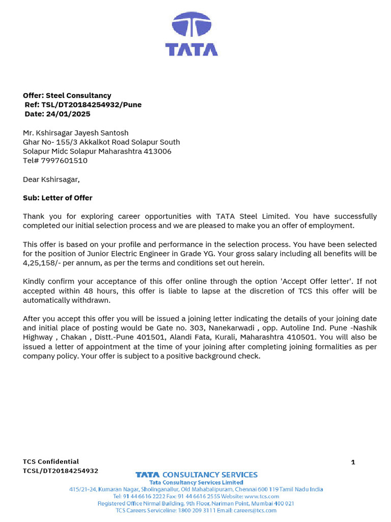 564989135 Tsl Digital Offer Letter | PDF | Arbitration | Intellectual ...