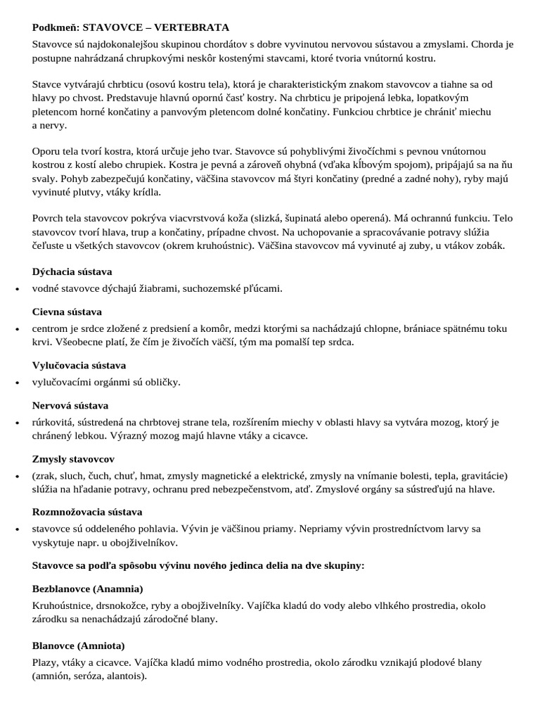 Podkmeň Stavovce | PDF