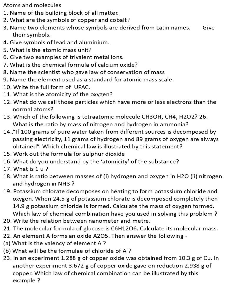 Understanding Atoms and Molecules Basics | PDF