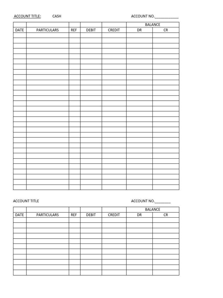 LEDGER-FORM PDF VERSION | PDF | Debits And Credits | Financial Economics