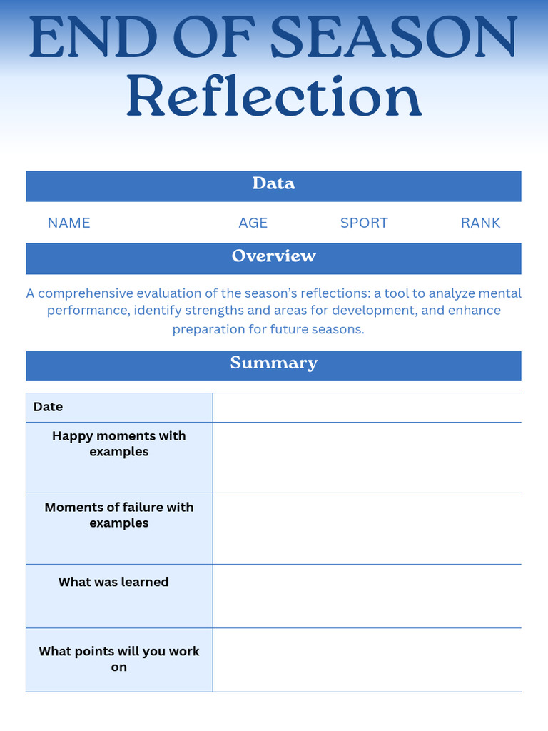 End of Season Reflection | PDF