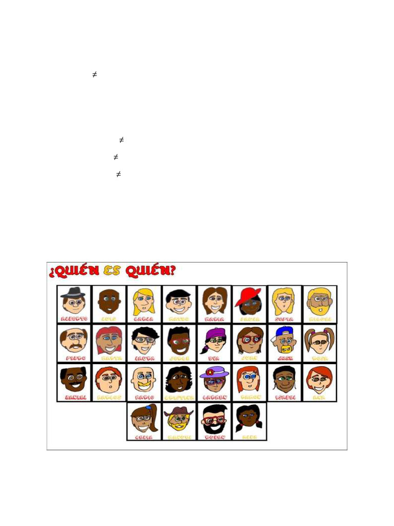Juego Quién Es Quién | PDF