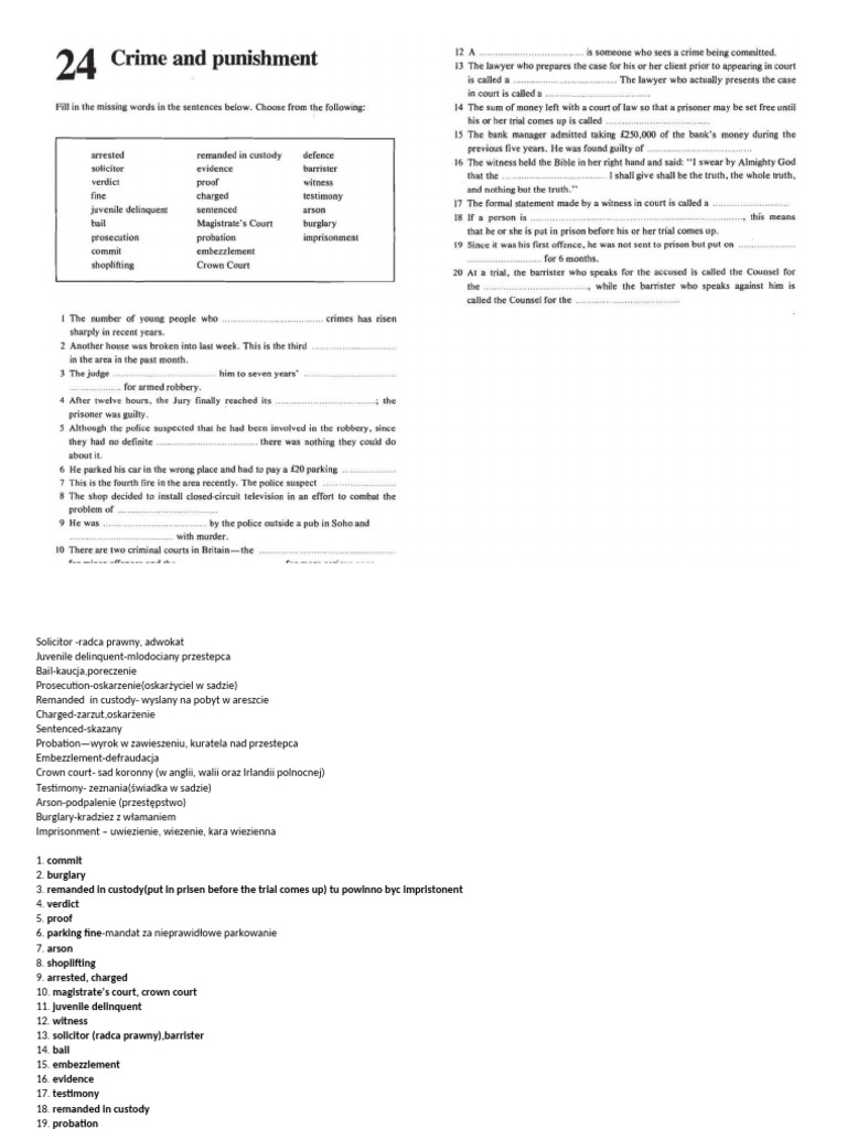 Crime Vocab | PDF