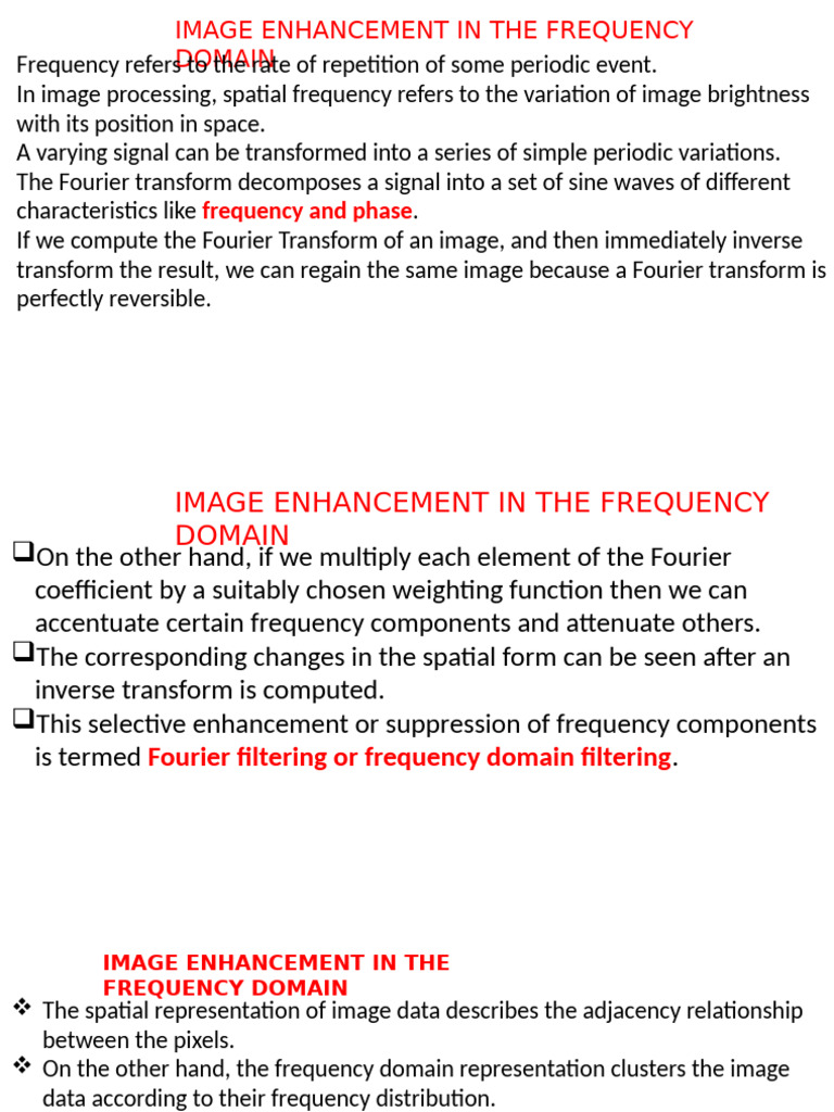 Frequency Domain Image Enhancement Techniques | PDF | Convolution ...