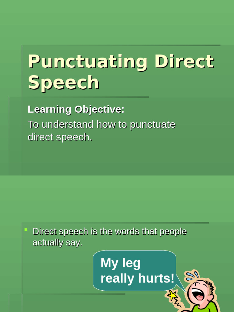 Punctuating Direct Speech Guide | PDF | Human Communication | Linguistics