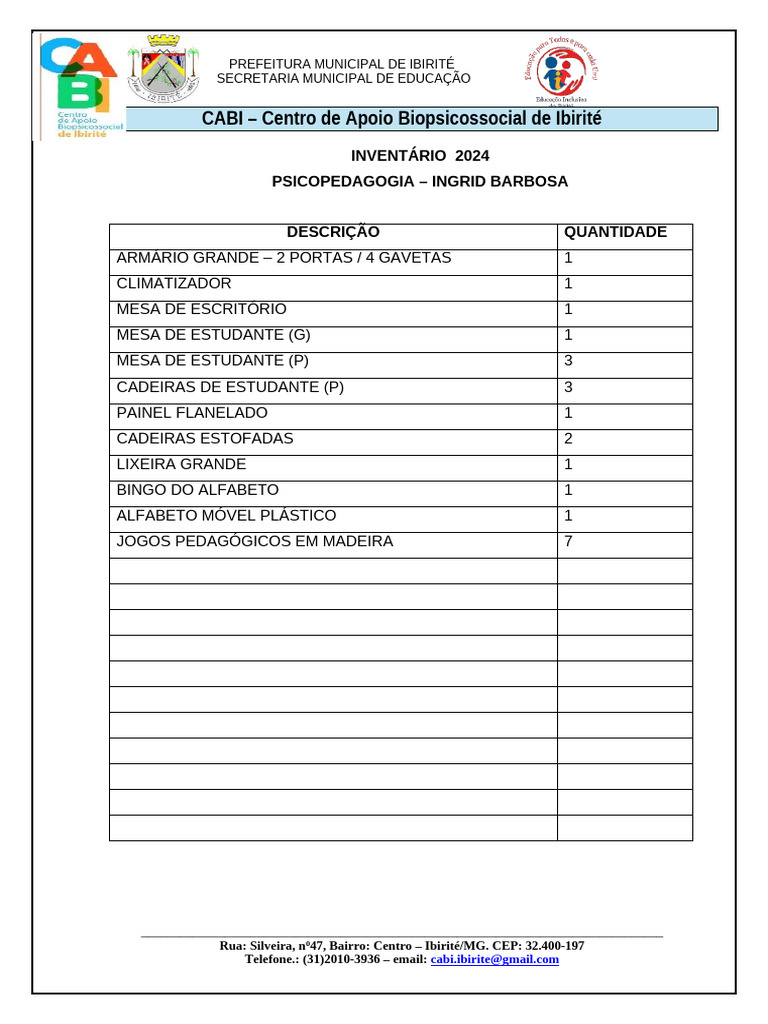 Inventario Ingrid | PDF