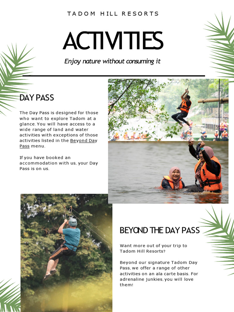 Tadom Hill Day Pass Adventures | PDF